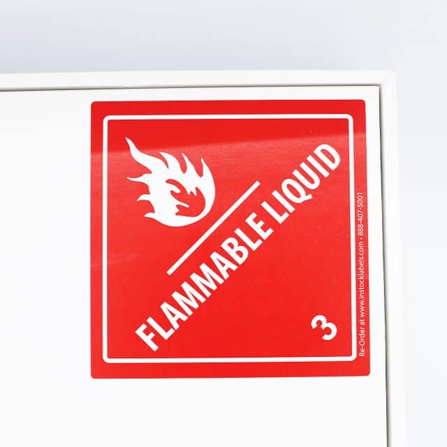 DOT Flammable Liquid Warning Labels Class 3 | InStockLabels.com