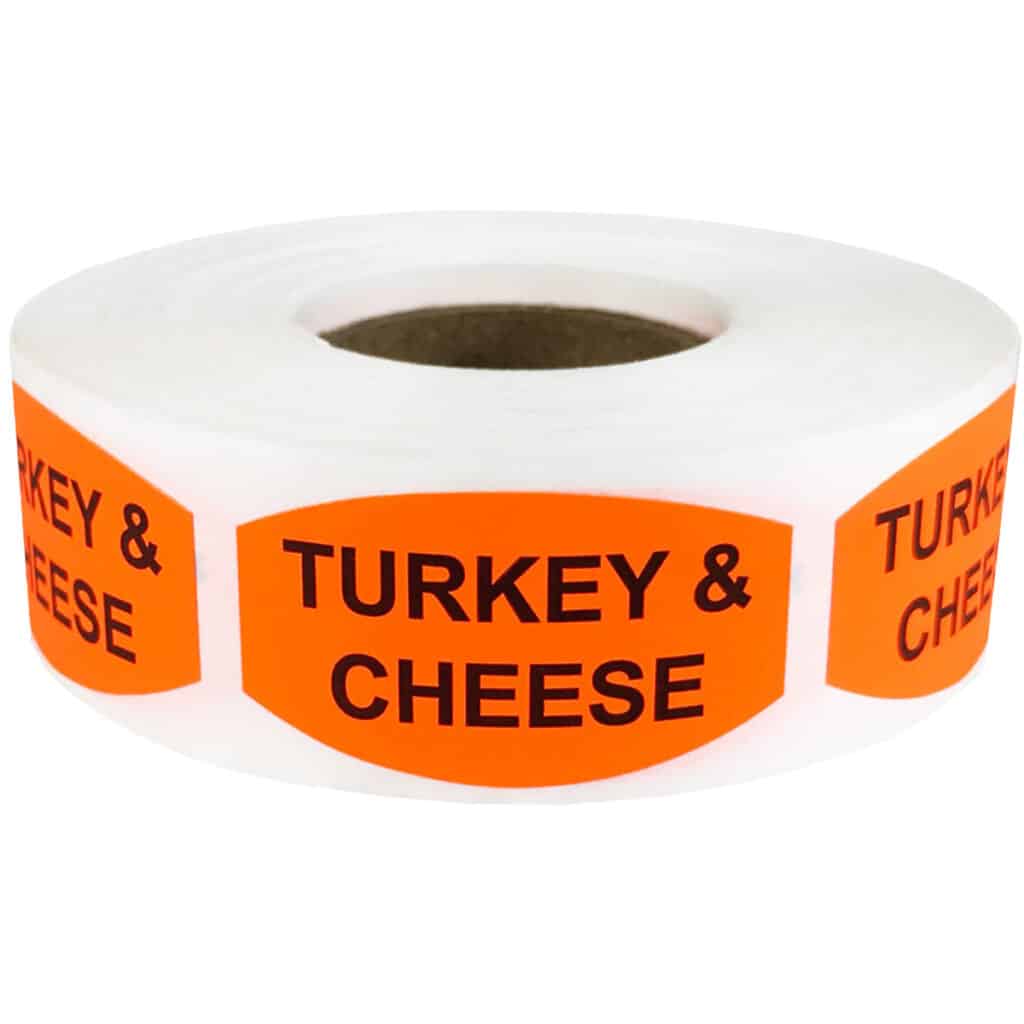 Fluorescent Orange Deli Stickers QTY 500 | InStockLabels.com
