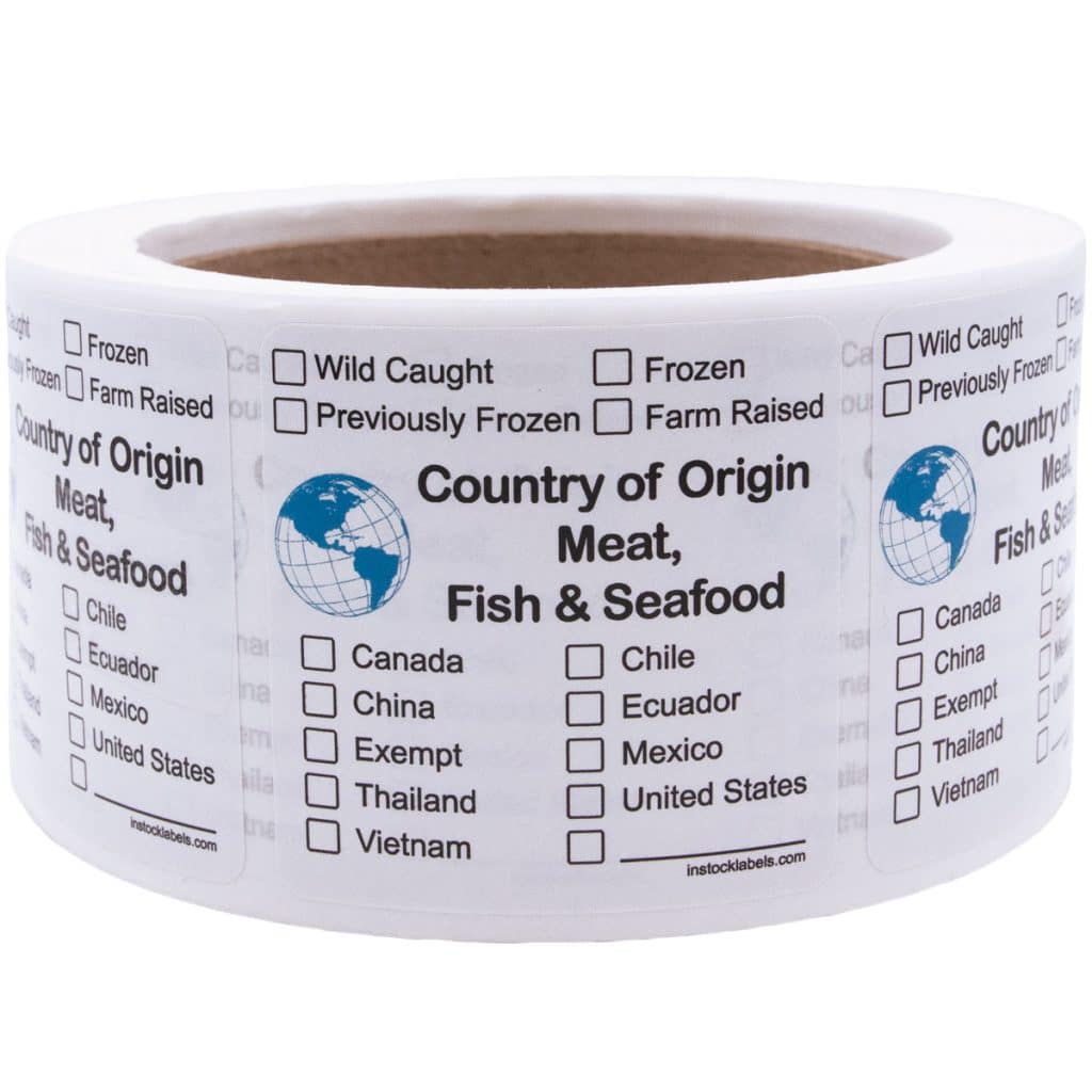 Country of Origin Meat Fish and Seafood Labels | InStockLabels.com