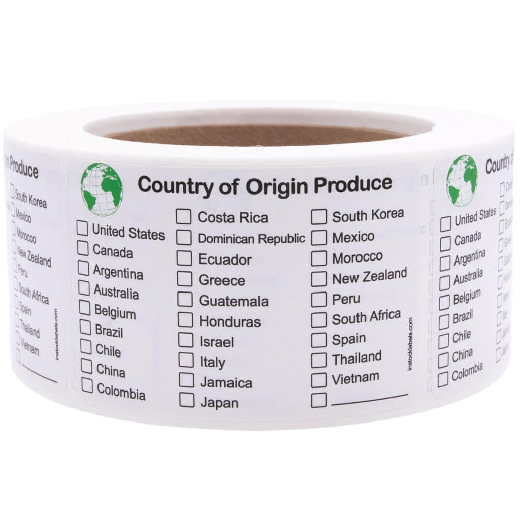 Country of Origin Produce Labels | InStockLabels.com