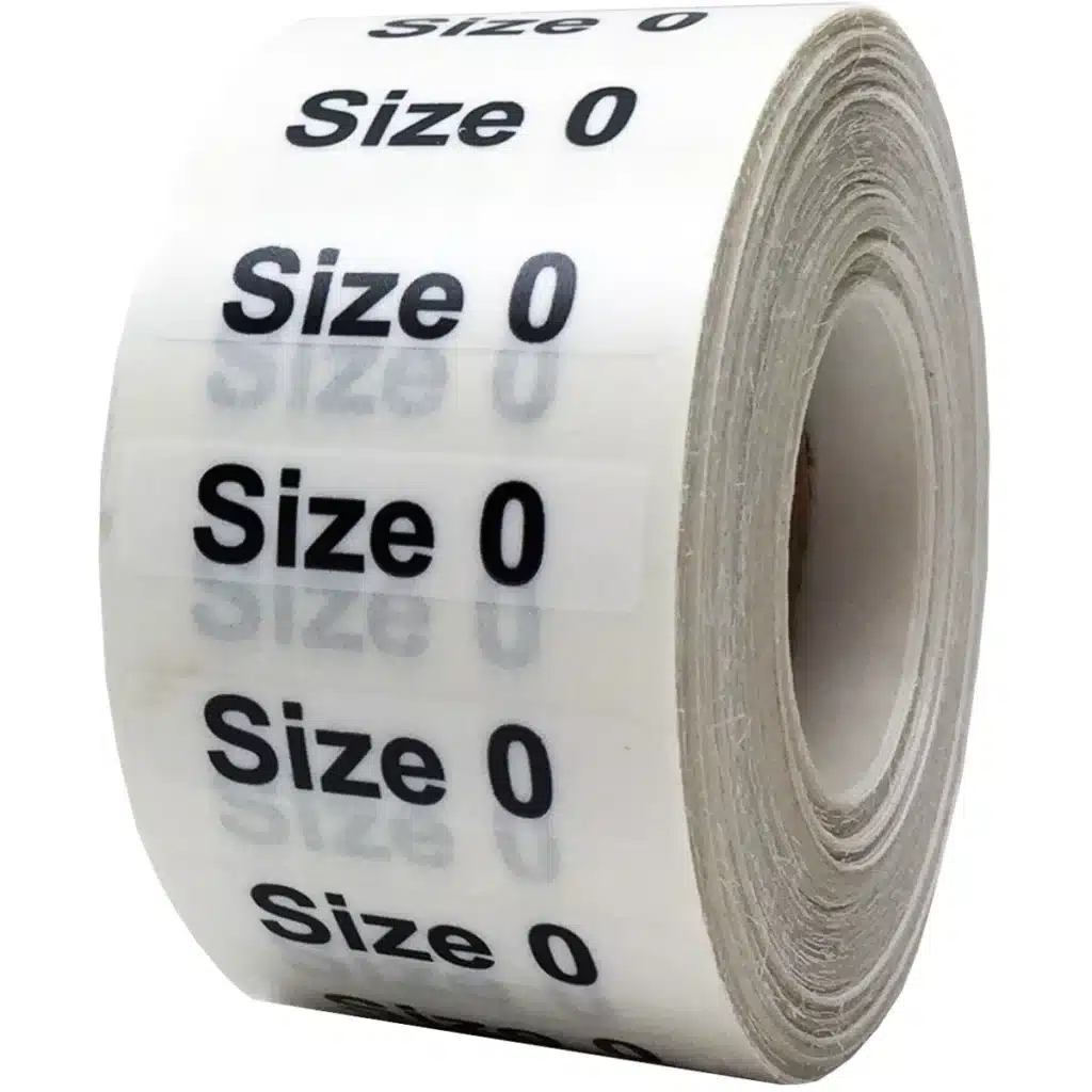 Women's Ultra Clear Pant Size Strip Labels | InStockLabels.com
