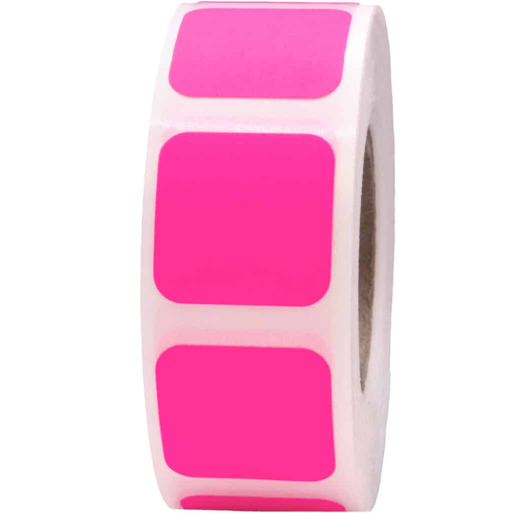 Fluorescent square labels in 3/4" Size | InStockLabels.com