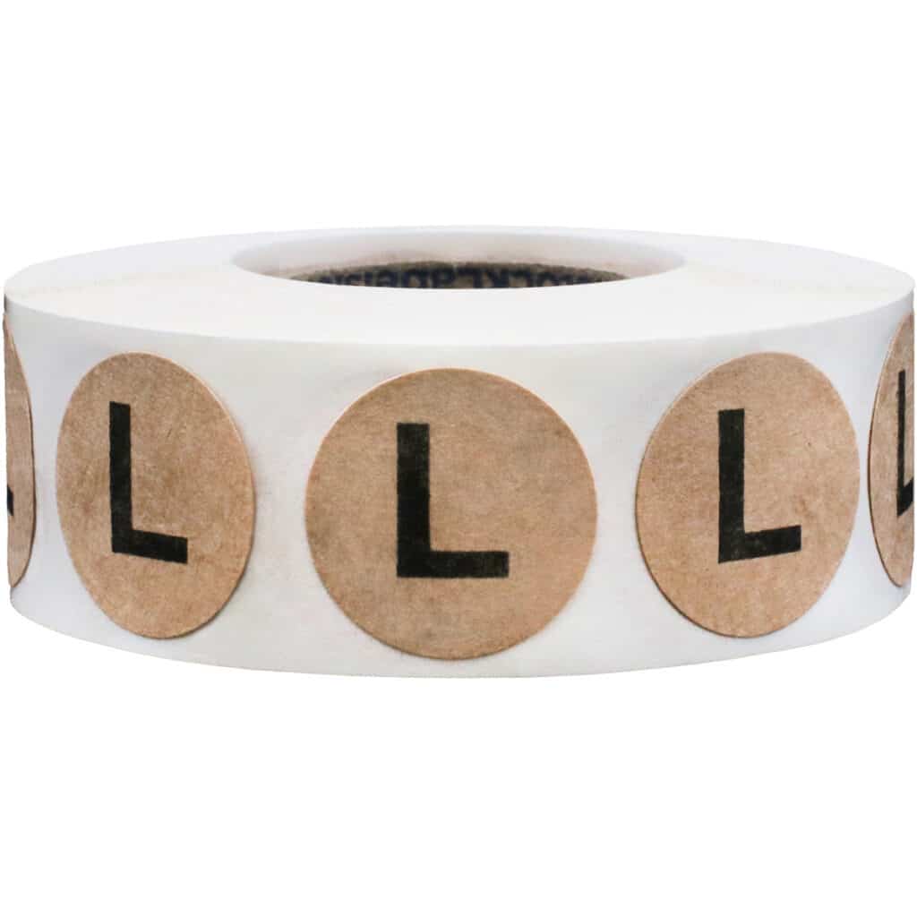 Natural Kraft Round Size Stickers for Shirts | InStockLabels.com