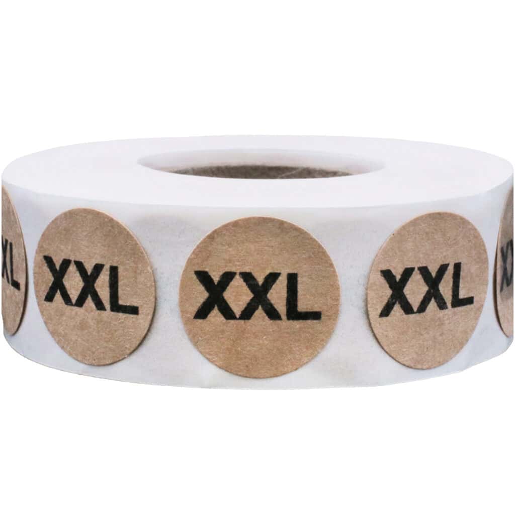Natural Kraft Round Size Stickers for Shirts | InStockLabels.com