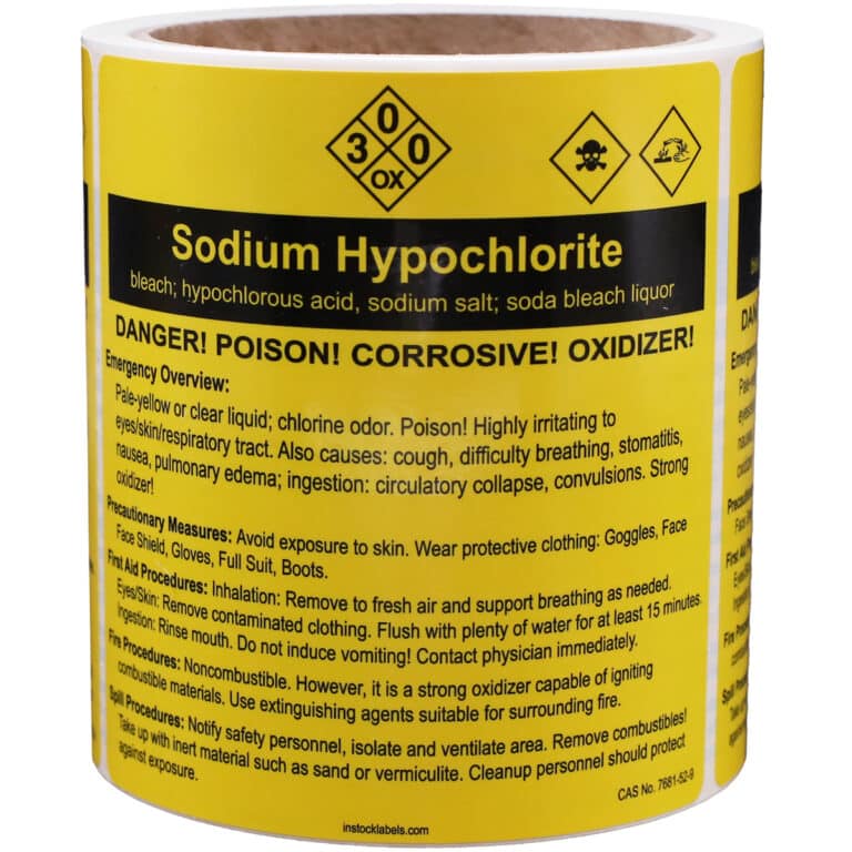 Sodium Hypochlorite Chemical Right-to-Know Info & Safety Procedure ...