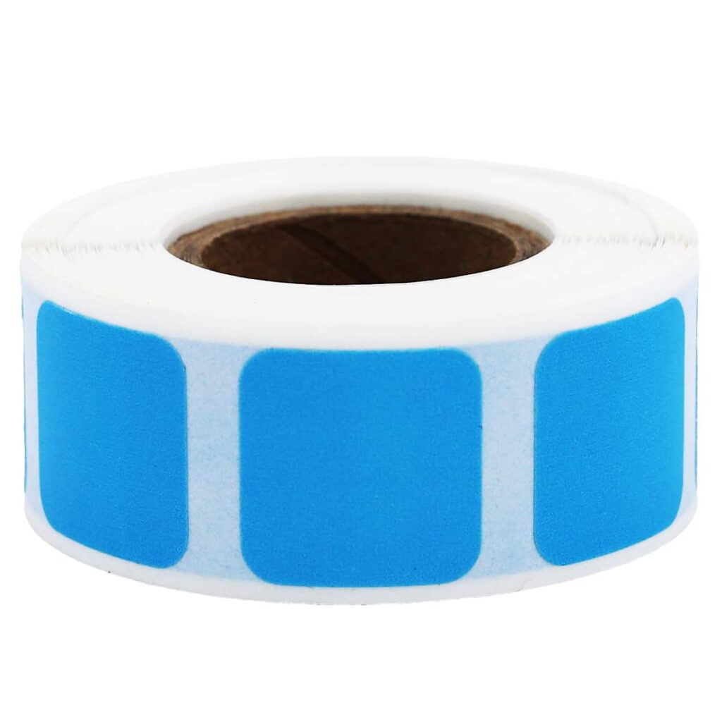 Light Blue Colored Labels 3/4" Square | InstockLabels.com