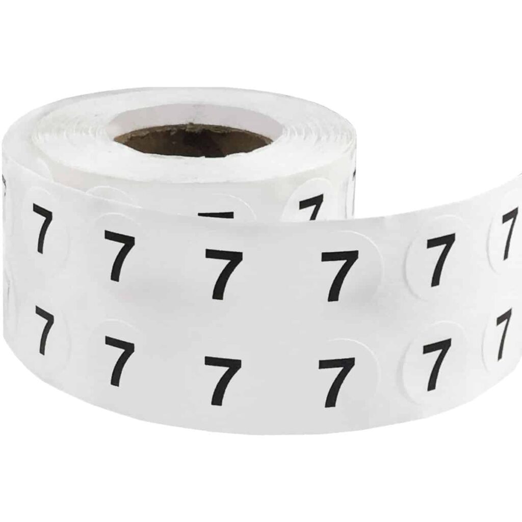Small Number 7 Stickers 1/2" Round | InStockLabels.com