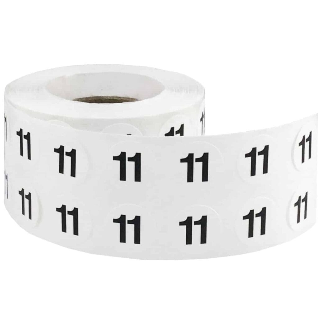 Small Number 11 Stickers 1/2" Round | InStockLabels.com
