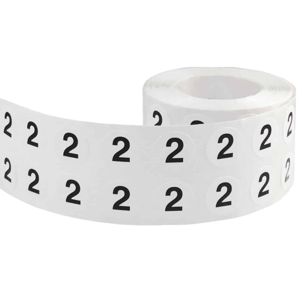 Small Number 2 Stickers 1/2" Round | InStockLabels.com