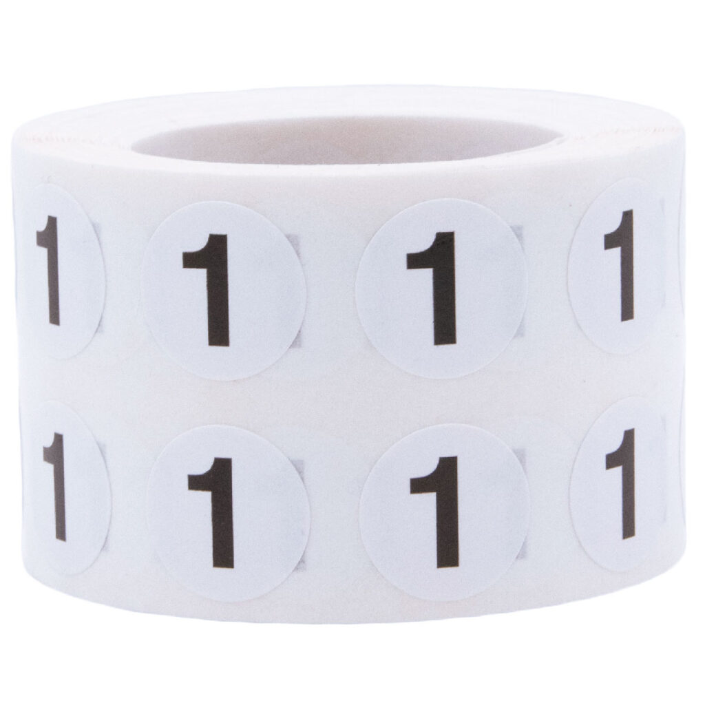 Small Number 1 Stickers 1/2" Round | InStockLabels.com
