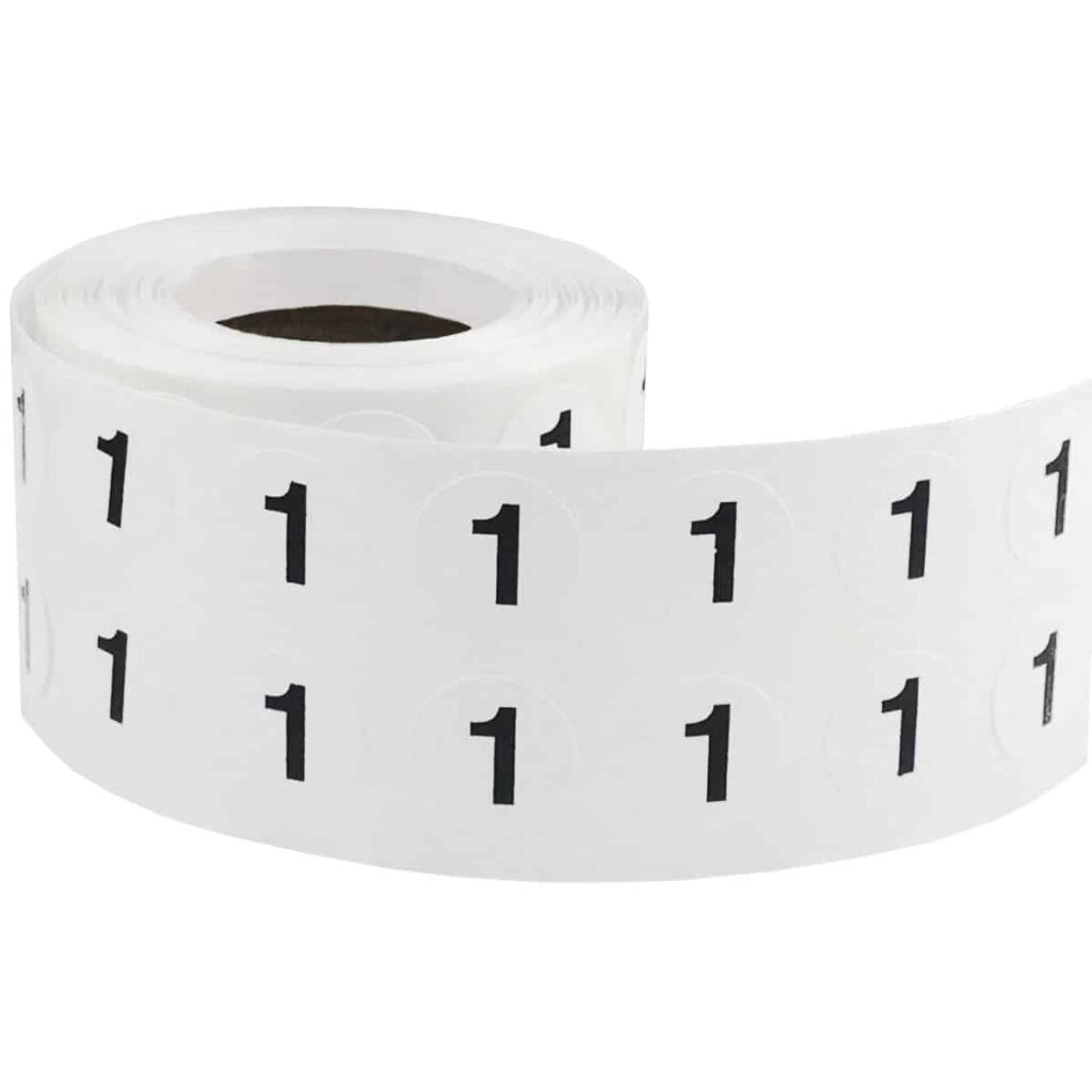 Small Number 1 Stickers 1/2" Round | InStockLabels.com