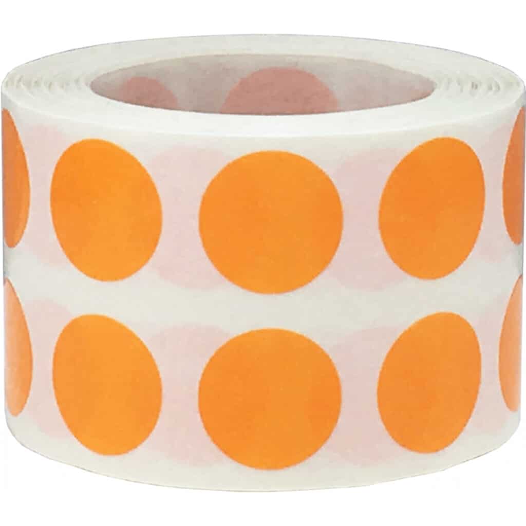 Orange Transparent Dot Stickers 1/2" Round | InstockLabels.com