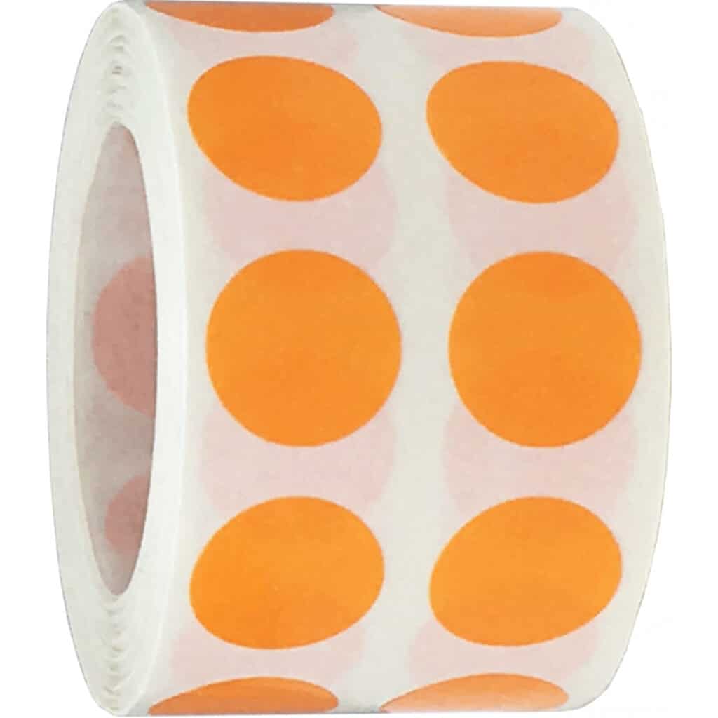 Orange Transparent Dot Stickers 1/2" Round | InstockLabels.com