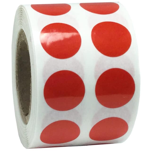 Red Transparent Dot Stickers 1/2" Round | InstockLabels.com
