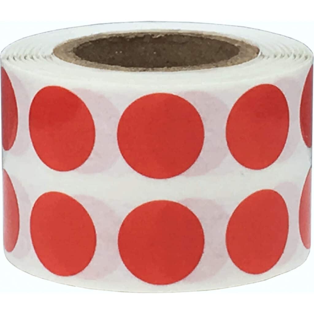 Red Transparent Dot Stickers 1/2" Round | InstockLabels.com