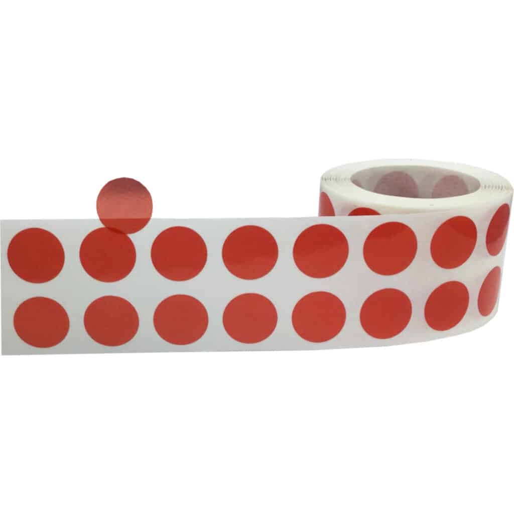 Red Transparent Dot Stickers 1/2" Round | InstockLabels.com