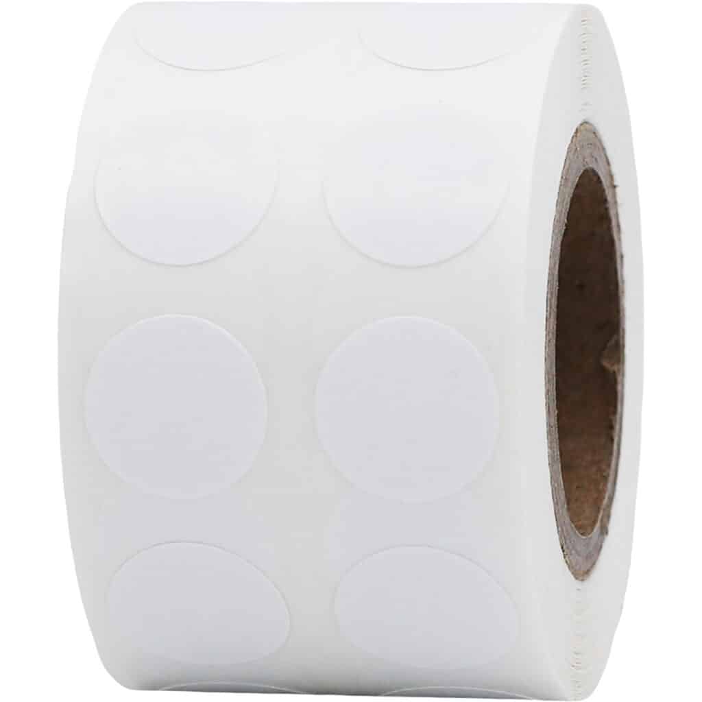 Small White Dot Stickers 1/2" | 1,000/Roll | InStockLabels.com