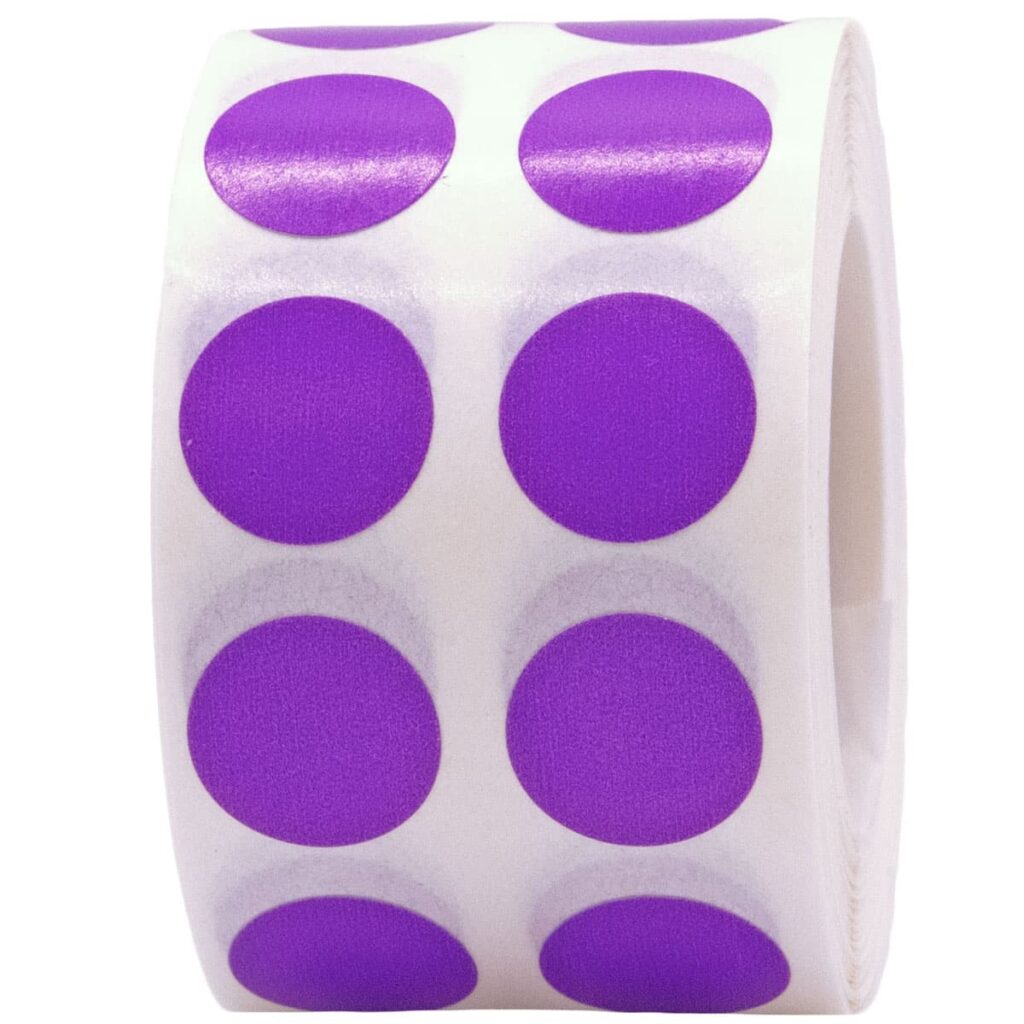 Small Purple Dot Stickers 1/2" | InStockLabels.com