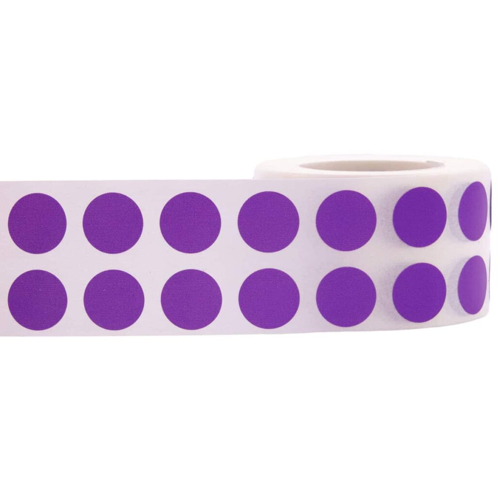 Small Purple Dot Stickers 1/2" | InStockLabels.com