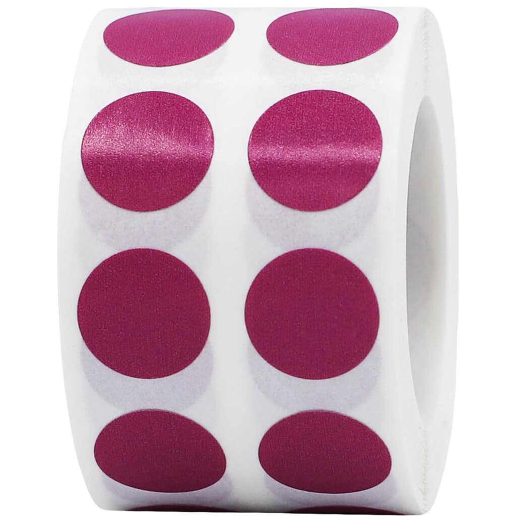 Small Dusty Rose Dot Stickers 1/2" | 1,000/Roll | InStockLabels.com