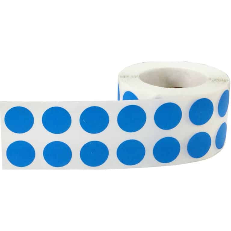 Small Light Blue Dot Stickers 1/2" | InStockLabels.com