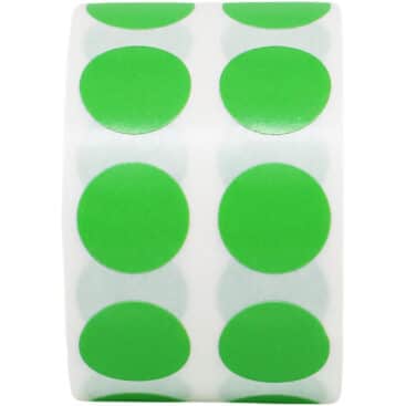 Small Light Green Dot Stickers 1/2" | InStockLabels.com
