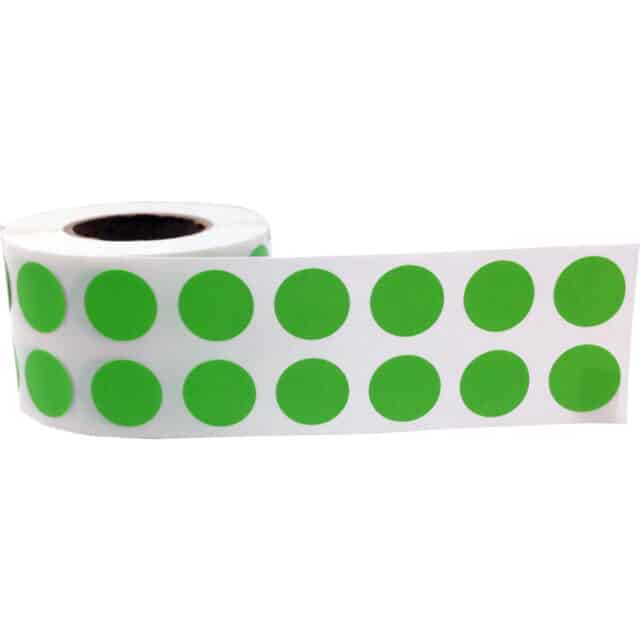 Small Light Green Dot Stickers 1/2" | InStockLabels.com