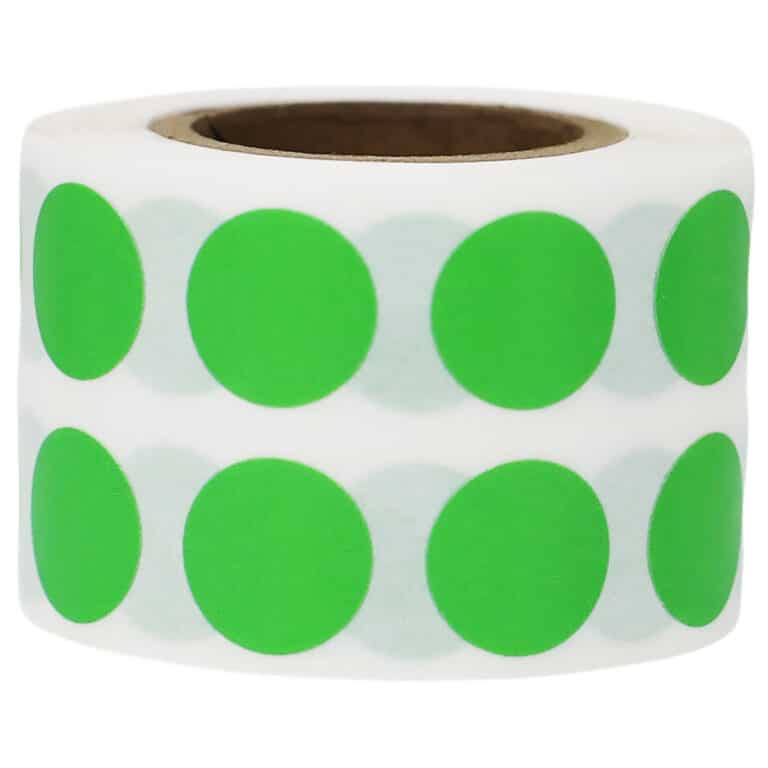 Small Light Green Dot Stickers 1/2" | InStockLabels.com