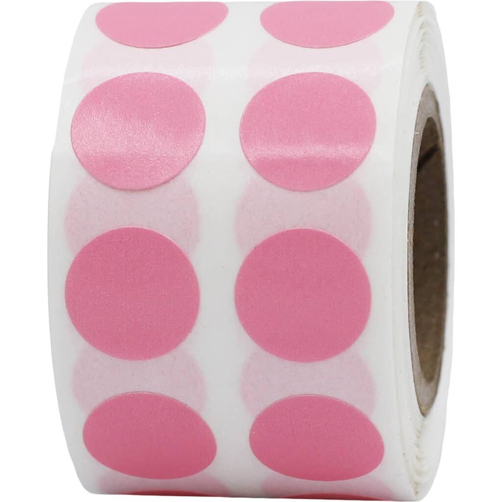 Small Pink Dot Stickers 1/2" | InStockLabels.com