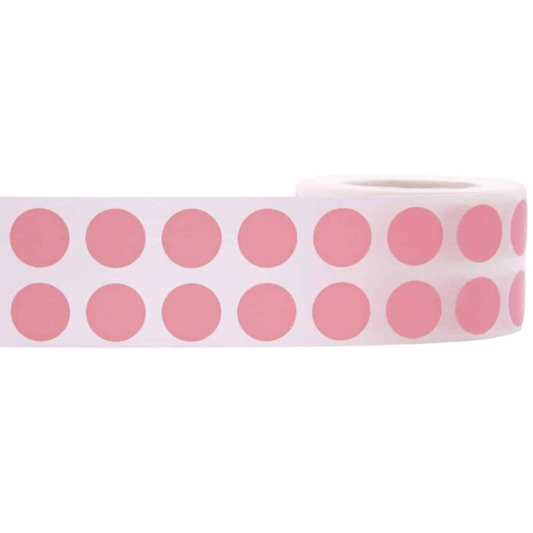 Small Pink Dot Stickers 1/2" | InStockLabels.com