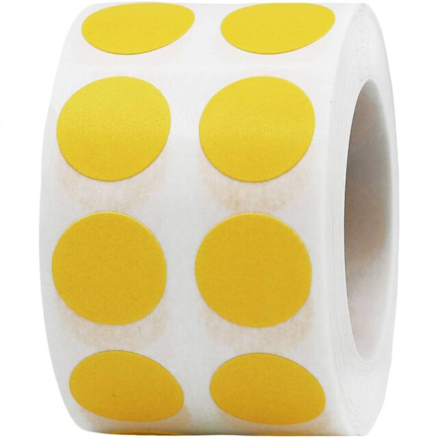 Small Yellow Dot Stickers 1/2" | InStockLabels.com