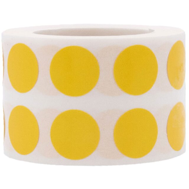 Small Yellow Dot Stickers 1/2" | InStockLabels.com