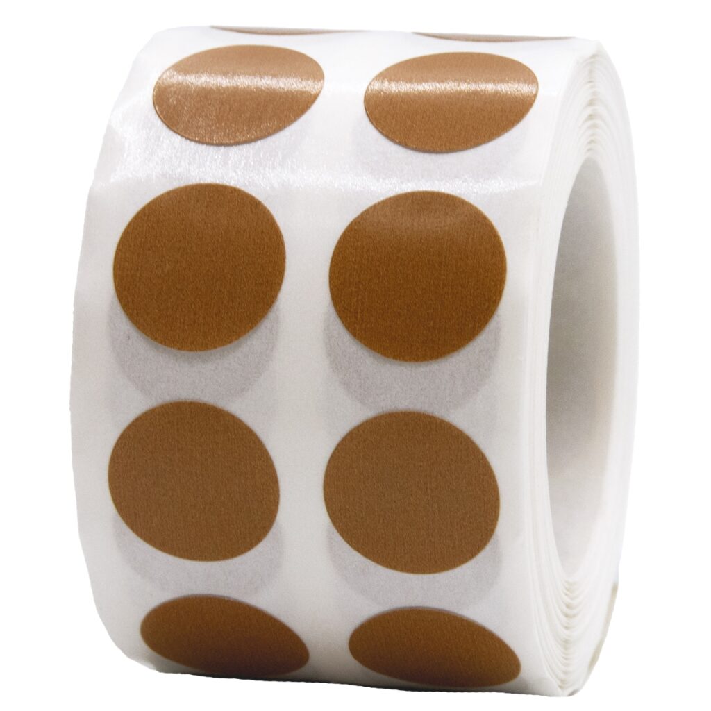 Small Tan Dot Stickers 1/2" | InStockLabels.com
