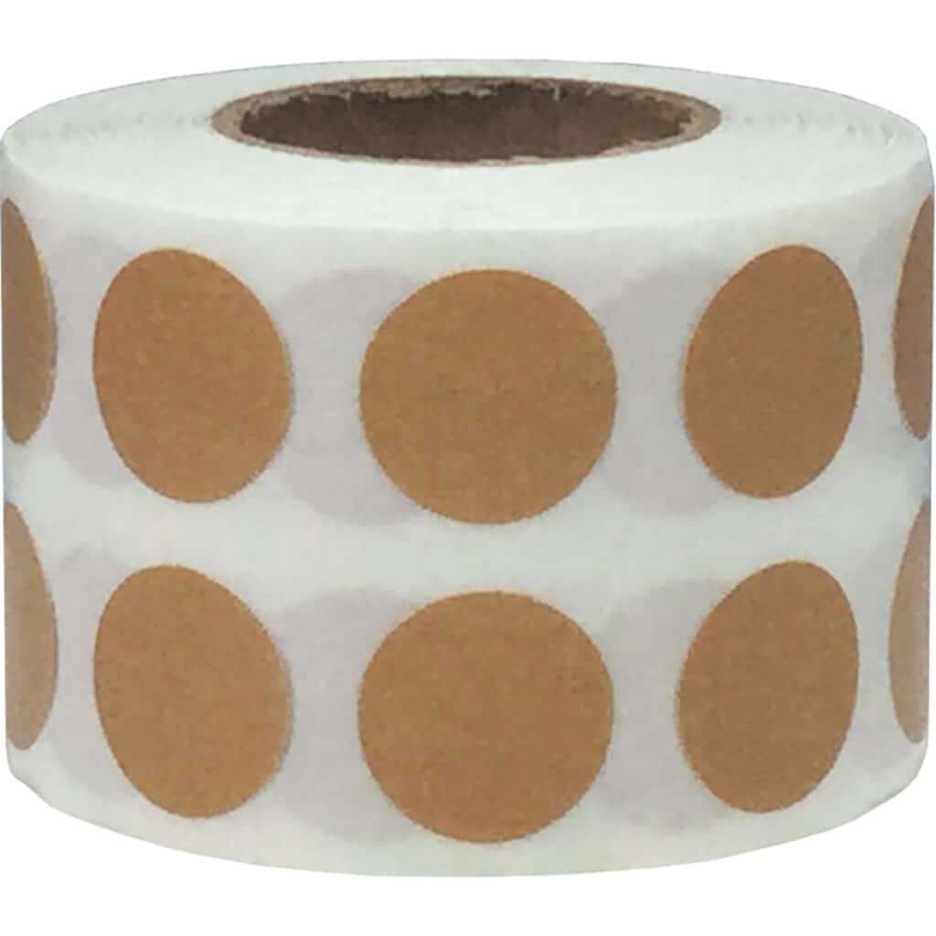 Small Tan Dot Stickers 1/2" | InStockLabels.com