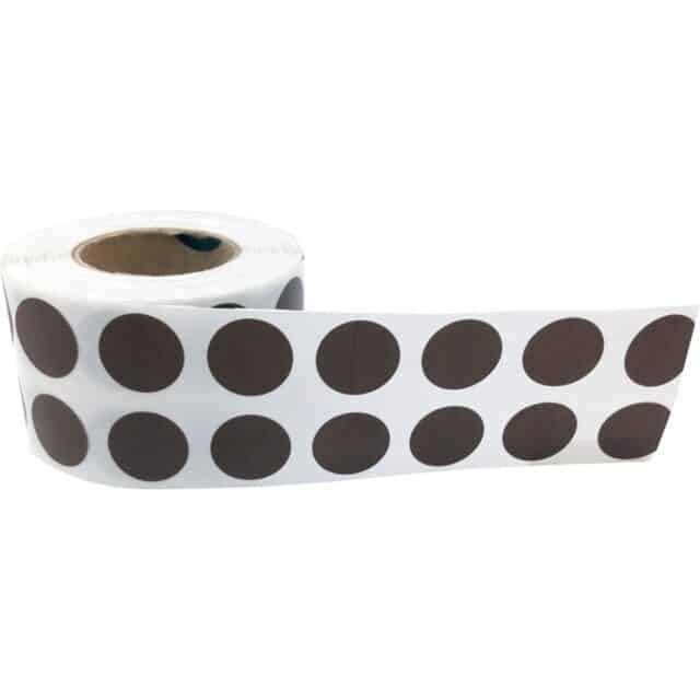 Small Brown Dot Stickers 1/2" | InStockLabels.com