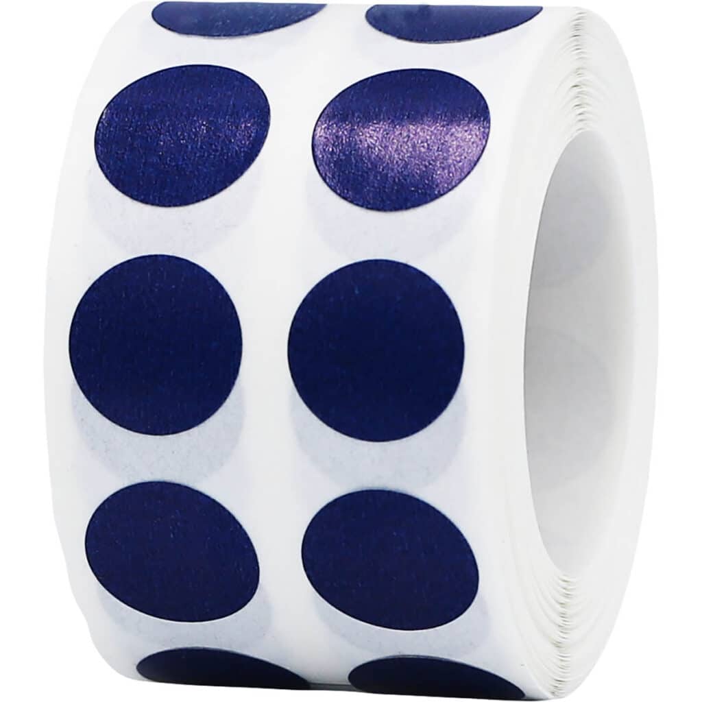 Small Navy Dot Stickers 1/2" | InStockLabels.com