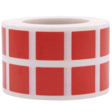 Small Red Colored Square Stickers 1/2" | InStockLabels.com