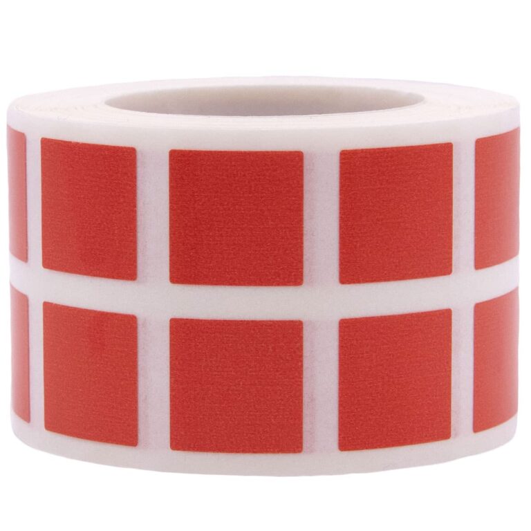 Small Red Colored Square Stickers 1/2" | InStockLabels.com