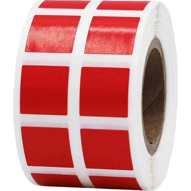 Small Red Colored Square Stickers 1/2" | InStockLabels.com