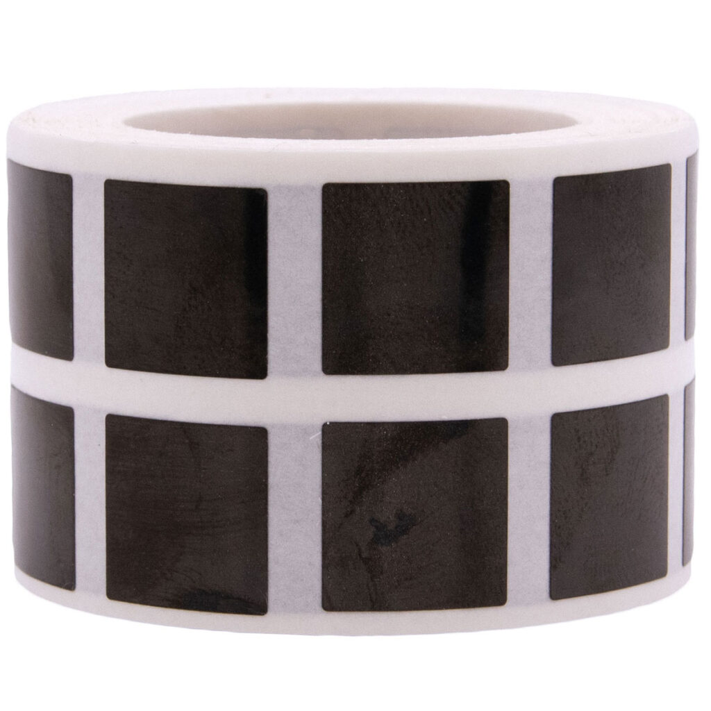 Small Black Colored Square Stickers 1/2" | InStockLabels.com