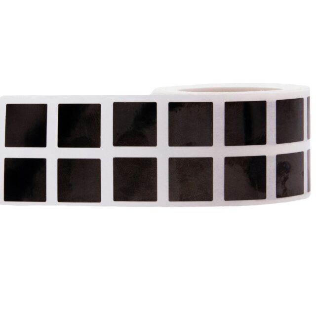 Small Black Colored Square Stickers 1/2" | InStockLabels.com