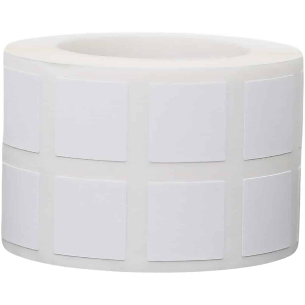 Small White Colored 1/2" Square Stickers - InStock Labels