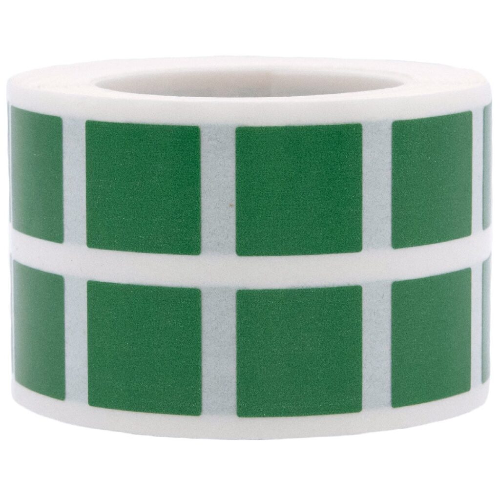 Small Green Colored Square Stickers 1/2" | InStockLabels.com
