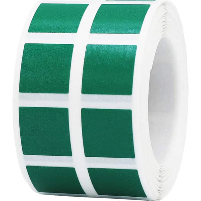Small Green Colored Square Stickers 1/2" | InStockLabels.com