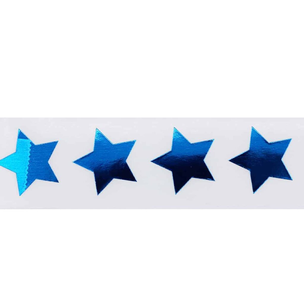 Metallic Blue Star 3/4" Stickers - InStock Labels
