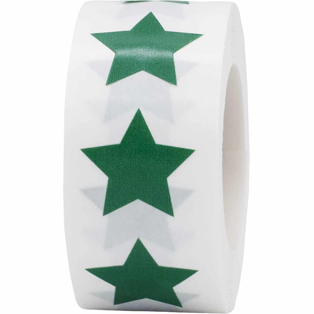Green Star Stickers 3/4" Inch | InstockLabels.com