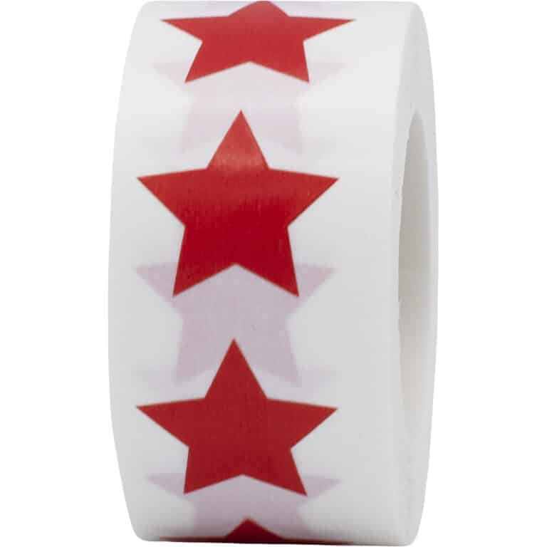 Red Star 3/4" Stickers - InStock Labels