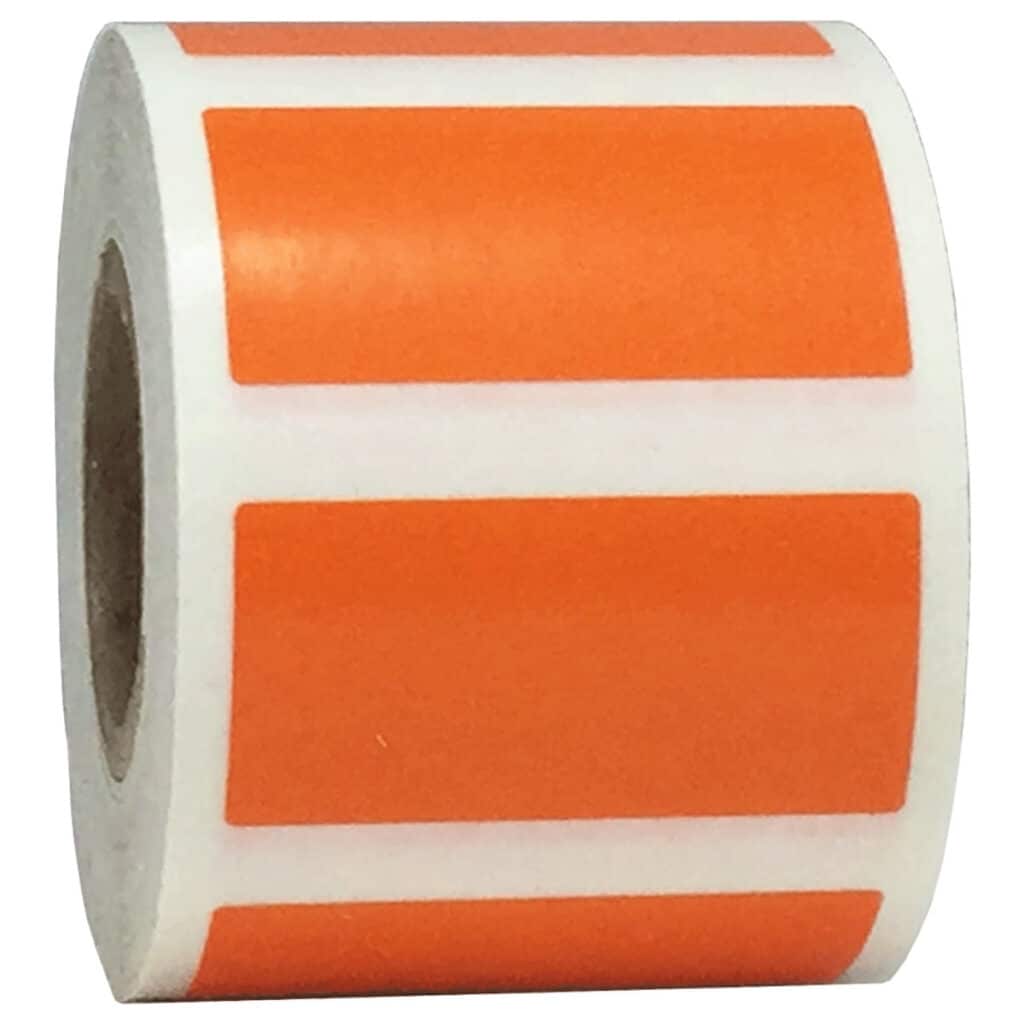 Hot Orange Colored Rectangle Labels .75" x 1.5" | InstockLabels.com