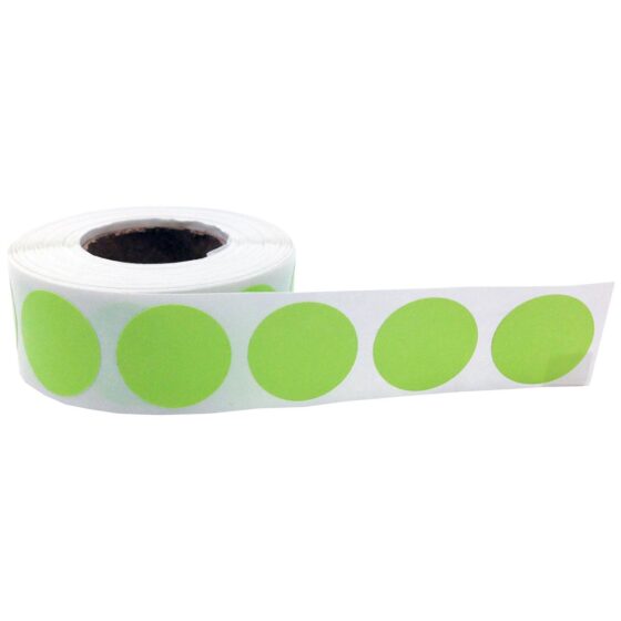 Hot Green Color Code Labels 3/4" Round | InstockLabels.com