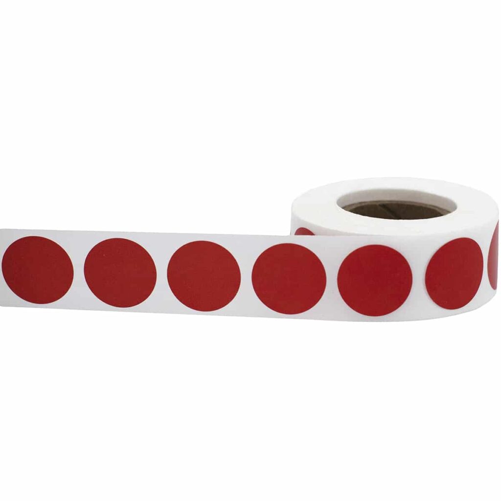Red Color Code Labels 3/4" Round | InstockLabels.com